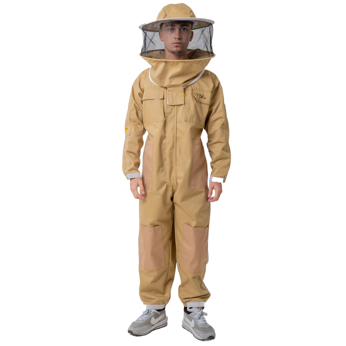 OZ ARMOUR Khaki Poly Cotton Beekeeping Suit With Round Hat | Beekeeping Gear Australia