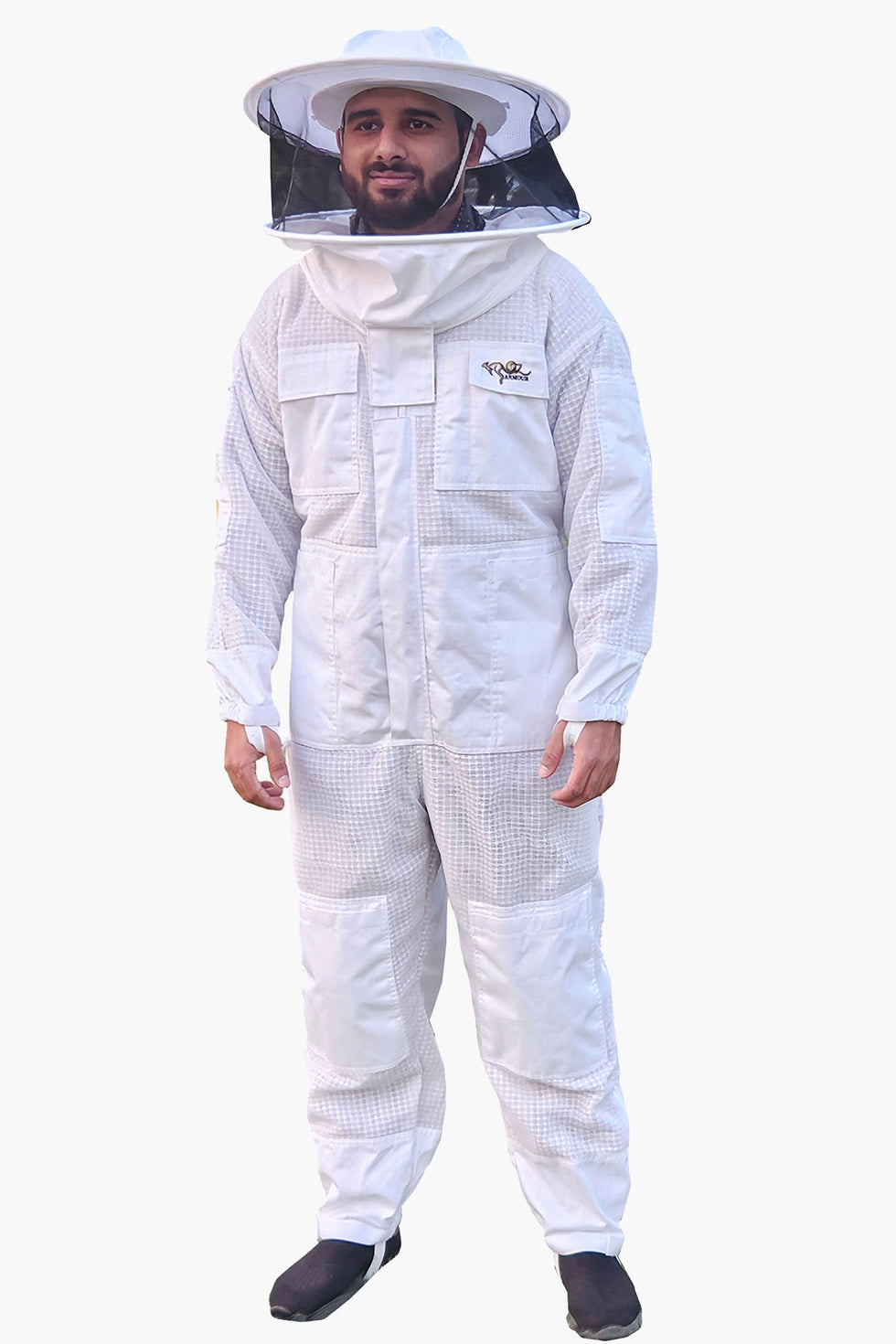 3 Layer Mesh Ventilated Beekeeping Suit With Round Brim Hat