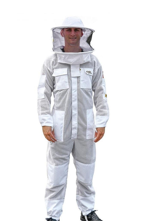 3 Layer Mesh Ventilated Beekeeping Suit With Round Brim Hat