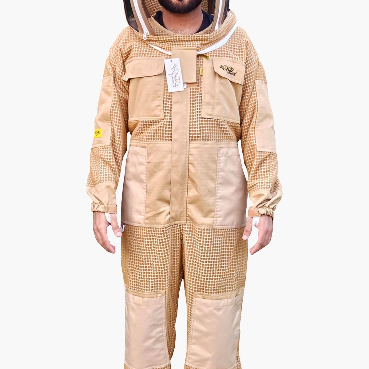 Buy Khaki 3 Layer Mesh Bee Suit With Fencing & Brim Hat at OZ ARMOUR USA